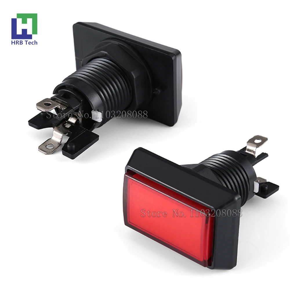 10pcs-LED-Illuminated-Rectangle-Push-Button-With-Microswitch-Arcade ...