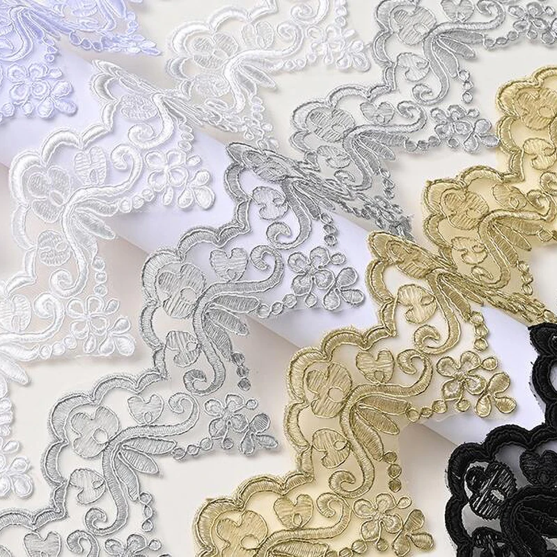 1Yard Golden Silver Car Bone Lace Trim Wedding Dress Veil Sequins Lace ...