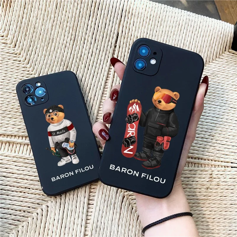 New Luxury Baron Filou Bear Cute Soft Case For Iphone 14 13 12 11 Pro ...