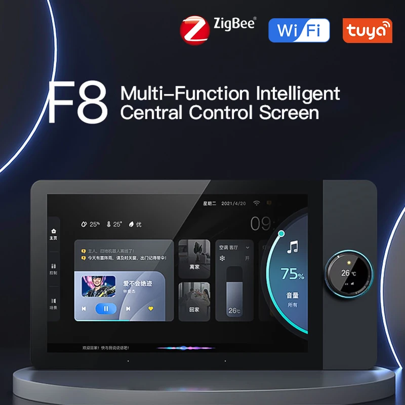 Tuya IOT Zigbee WIfi Ethernet Smart 8-inch Touch Control Screen Panel Knob Switch Smart Home ...