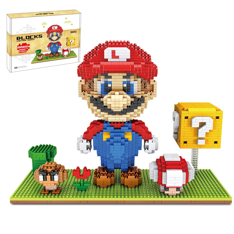 Super-Mario-Bros-Blocks-Diamond-Micro-Bricks-Cartoon-Model-Action-Model ...