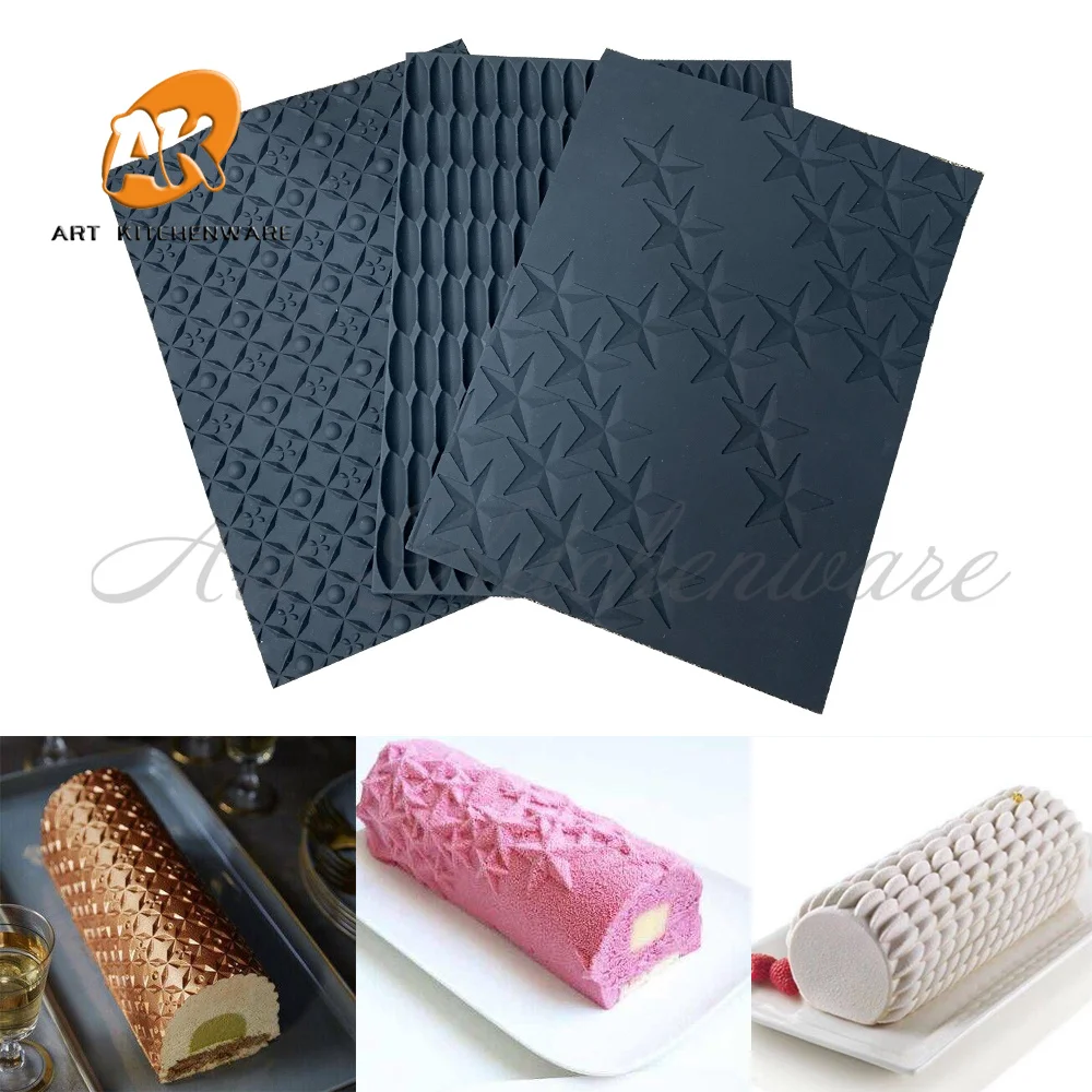 1 Mold and 21 Design DIY Silicone Impression Mat Cake Mousse Mat Crack ...