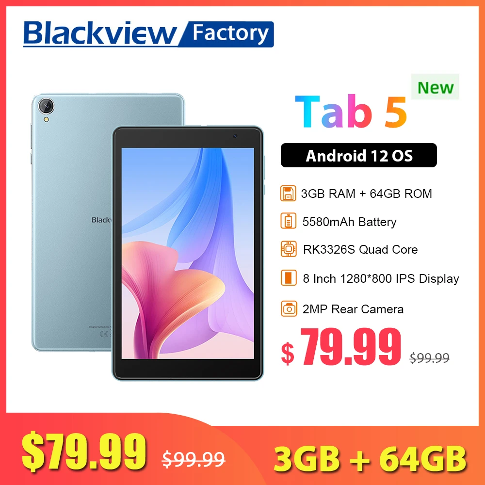 Blackview Tab 5 Tablet 3gb Ram 64gb Rom Android 12 Tablets 8 Inch Ips ...