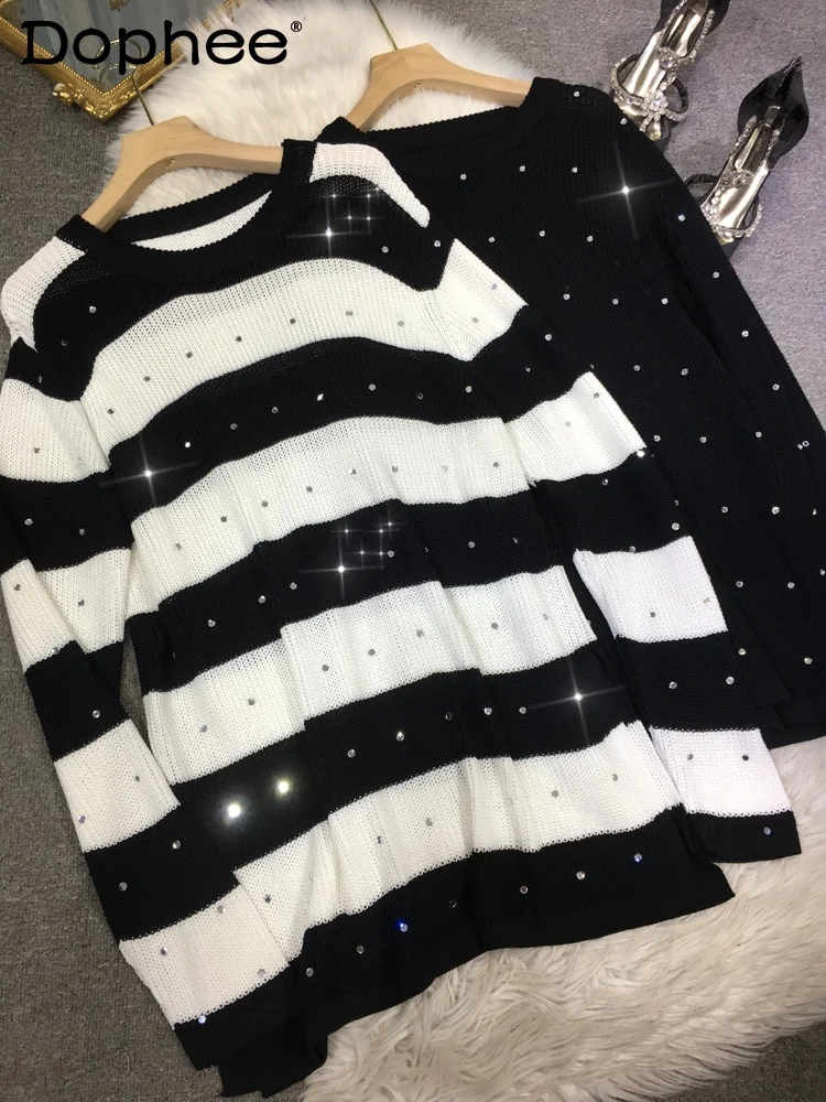 Heavy-Industry-Rhinestone-Shiny-Sweater-Pullover-Women-Autumn-New ...