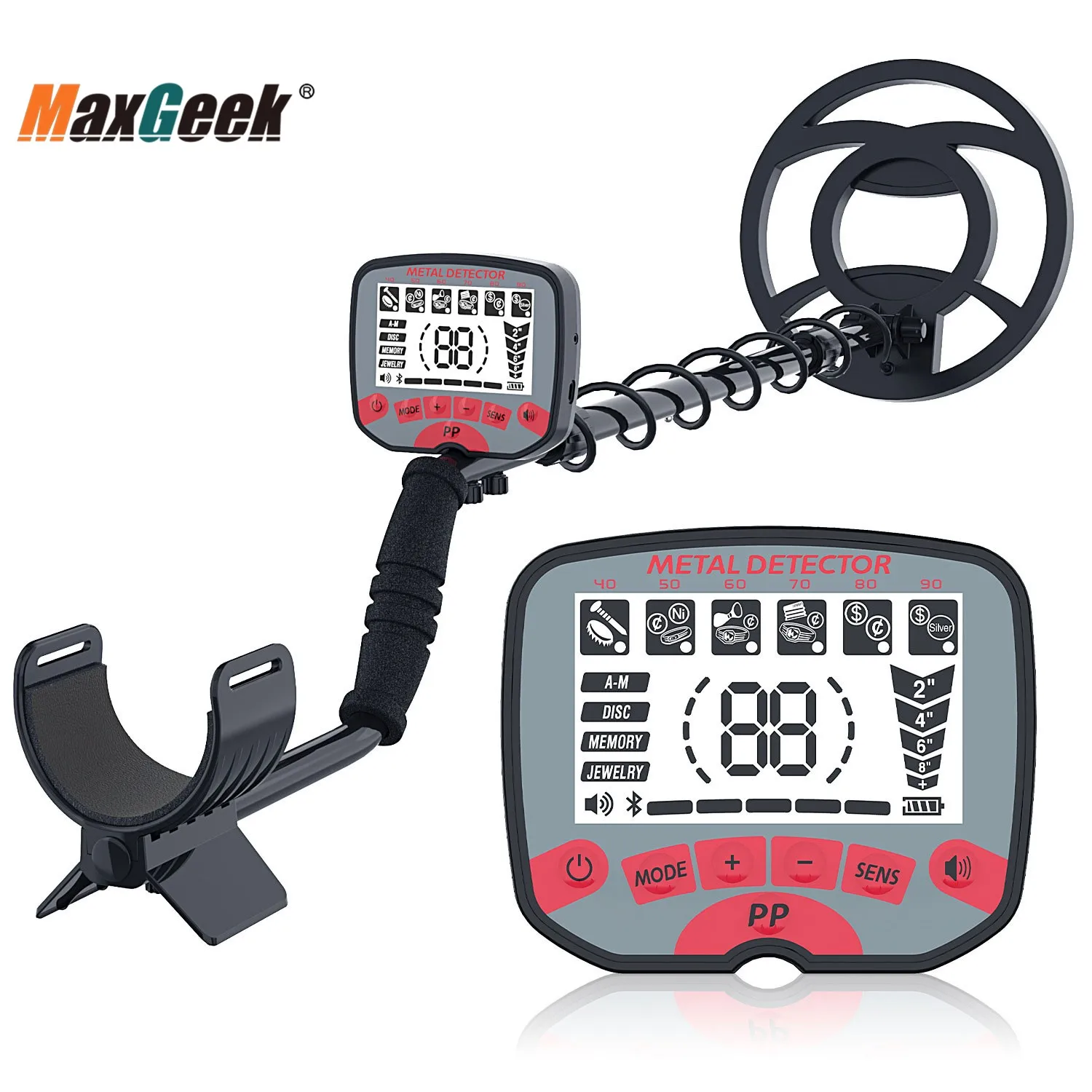Maxgeek GT770H Underground Metal Detector Waterproof Detection Probe ...