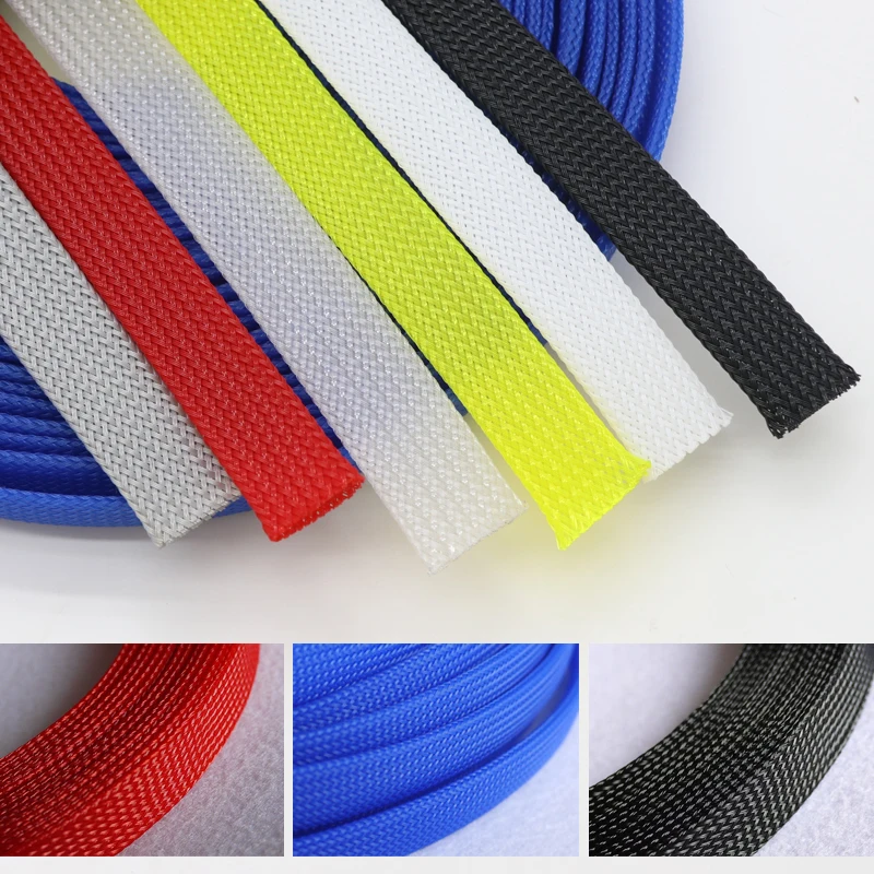 5m-lot-Pure-Colour-Insulated-Braid-Sleeving-Tight-PET-Wire-Expandable ...