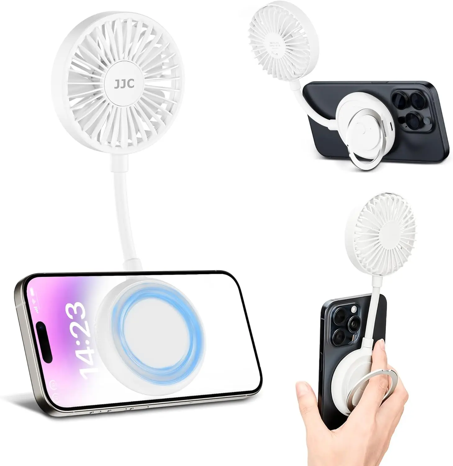 Magnetic-Cell-Phone-Fan-3-Speeds-Mini-Personal-Fan-with-Flexible-Angle ...