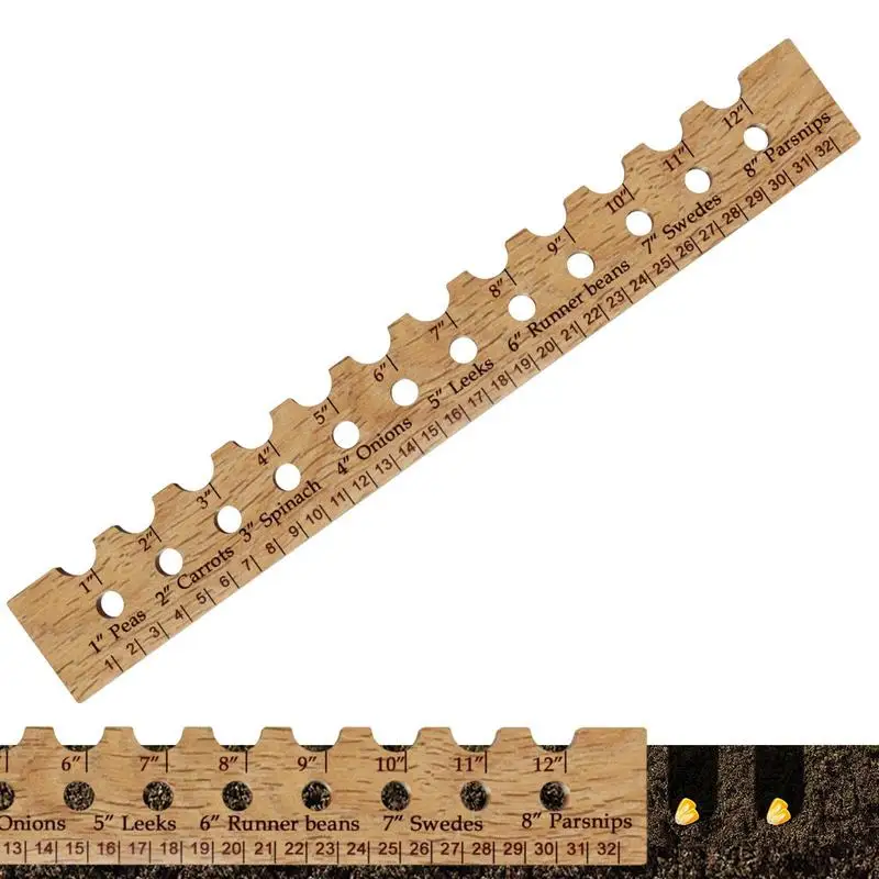 Wooden-Planting-Ruler-With-Spacing-Recommendations-Wood-Plant-Planting ...