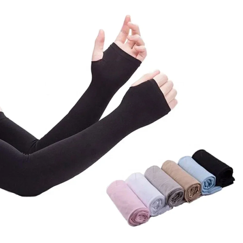 Fashion Arm Sleeves Summer Sun UV Protection Ice Cool Cycling Running ...