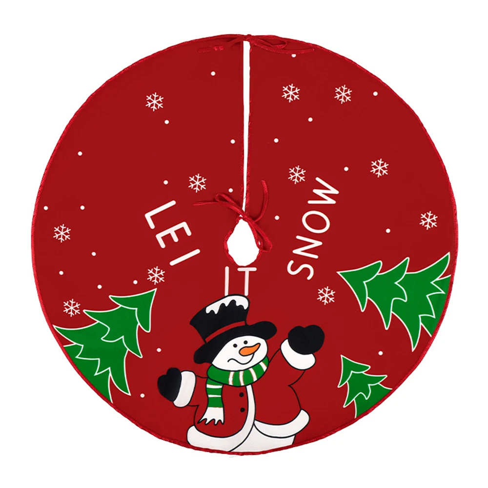 60/70/90cm Christmas Tree Skirt Red Christmas Tree Foot Cover Snowflake ...