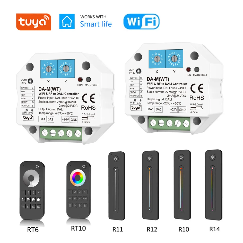 Tuya WiFi RF DALI Converter Dimmer Controller DIM CCT RGB RGBW RGB+CCT ...