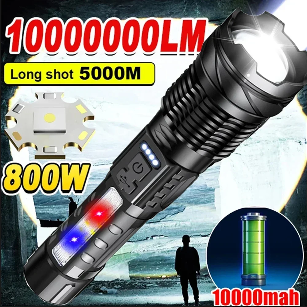 100000LM-High-Strong-Power-Led-Flashlights-Tactical-Emergency-Zoom ...