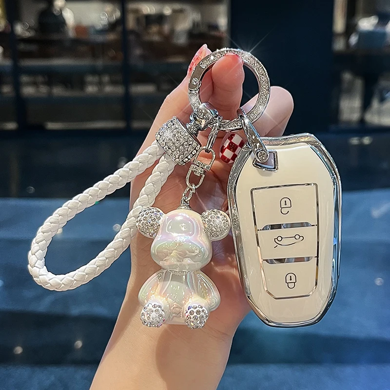 TPU-Car-Remote-Key-Case-Cover-Shell-For-Peugeot-208-308-408-508-107-206 ...