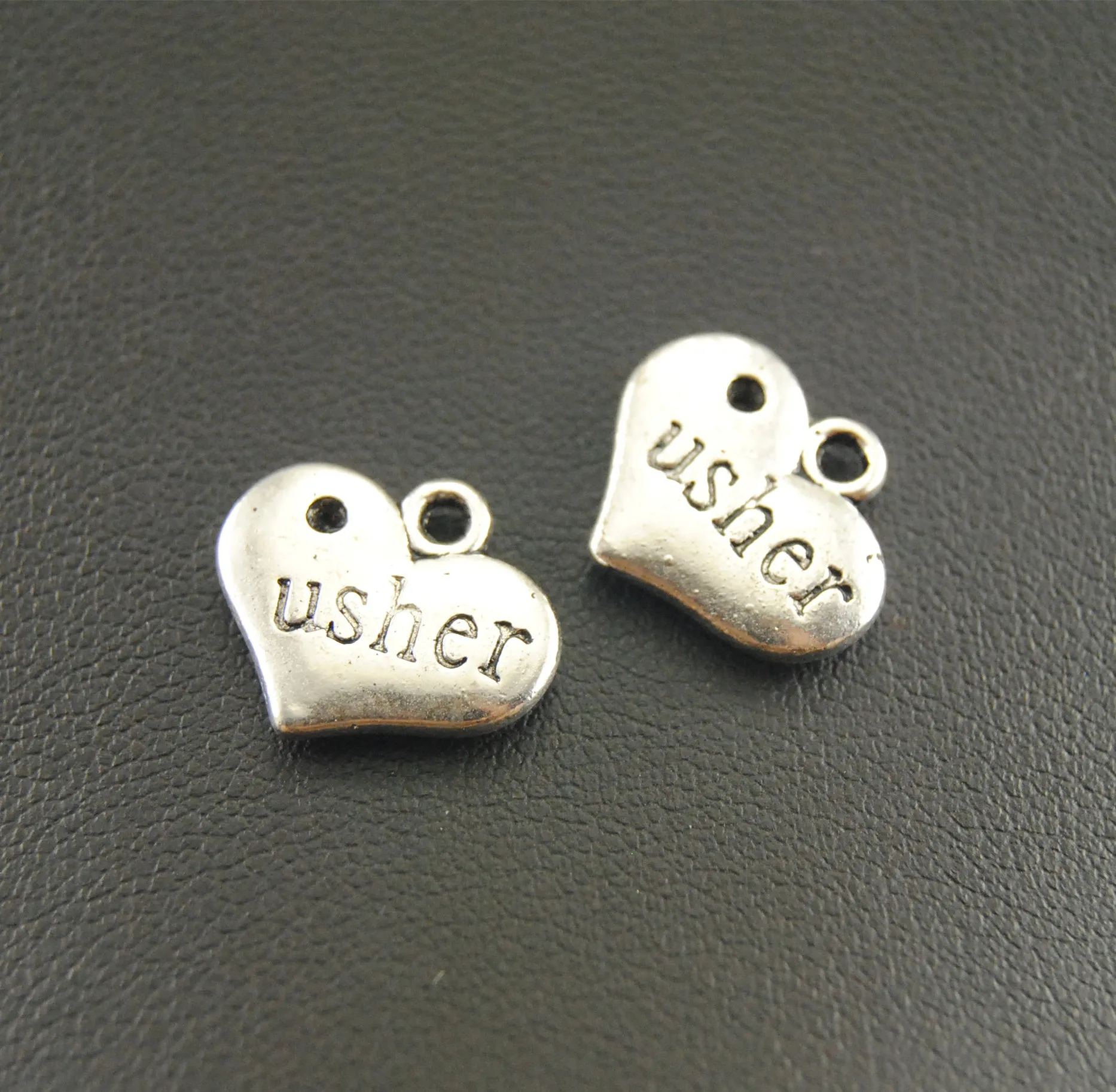 15pcs-Silver-Color-Letter-Usher-pendant-double-sided-family-charms-DIY ...