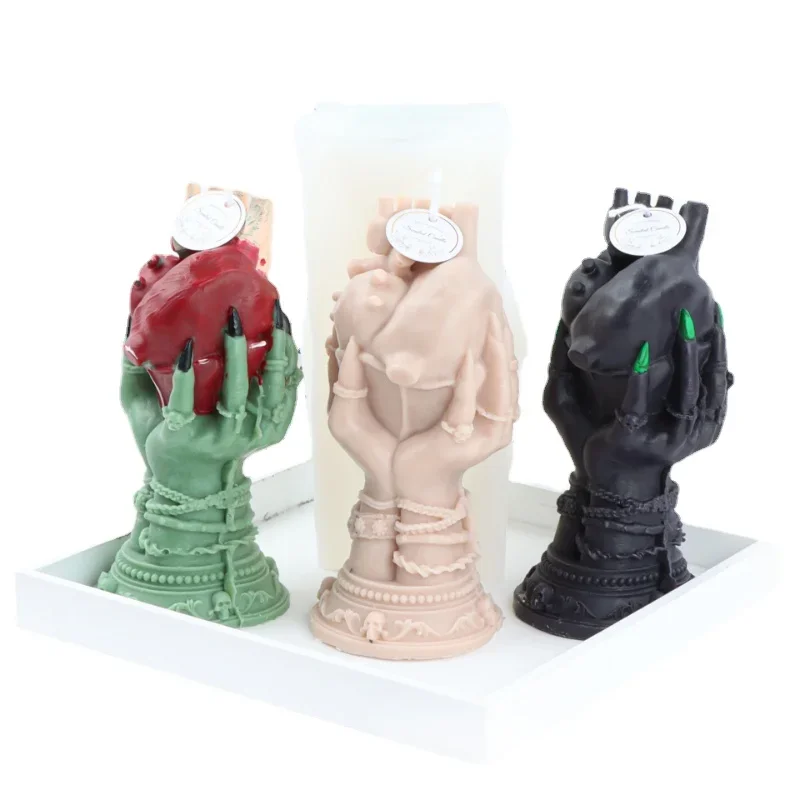 3D-Ghost-Hand-Grip-Heart-Silicone-Candle-Mold-Handmade-Gypsum-Resin ...
