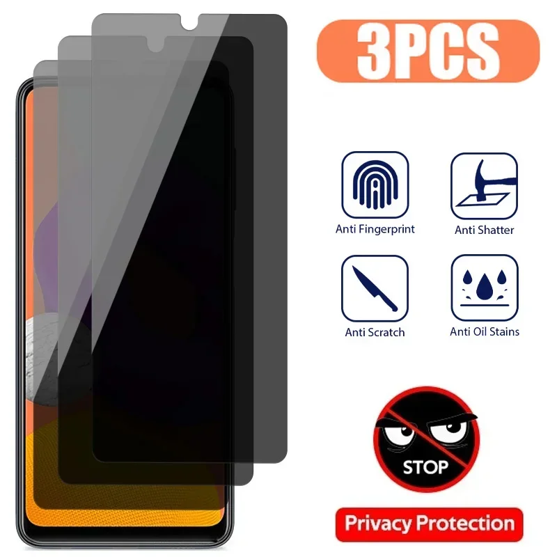 3PCS Privacy Glass for Samsung A12 A71 A52 A50 A31 A70 A51 A72 Anti-spy ...