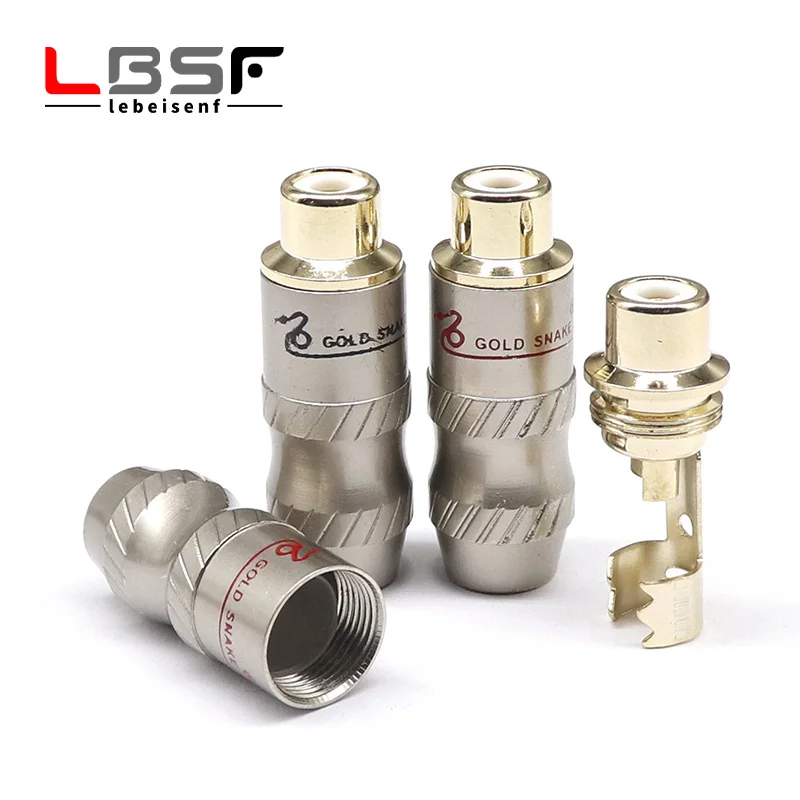 2pcs-1pairs-Copper-gold-plated-RCA-female-plug-Lotus-welding-plug-AV ...