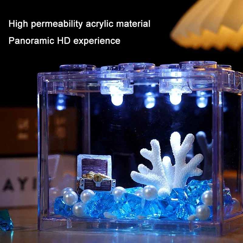 Mini-Transparent-Fish-Tank-Creative-Multi-Functional-Building-Blocks ...