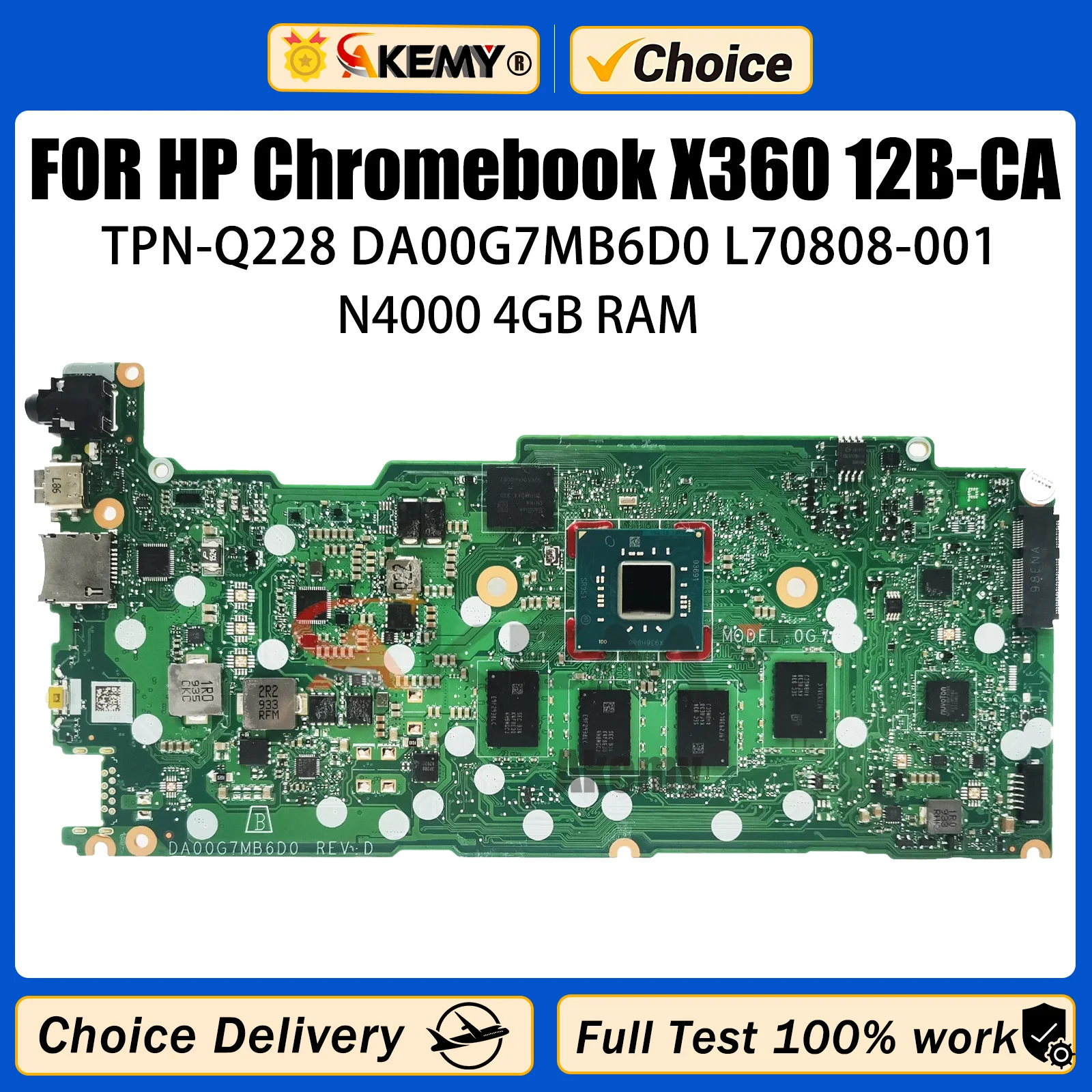 Akemy-For-HP-Chromebook-X360-12B-CA-Laptop-Motherboard-TPN-Q228 ...