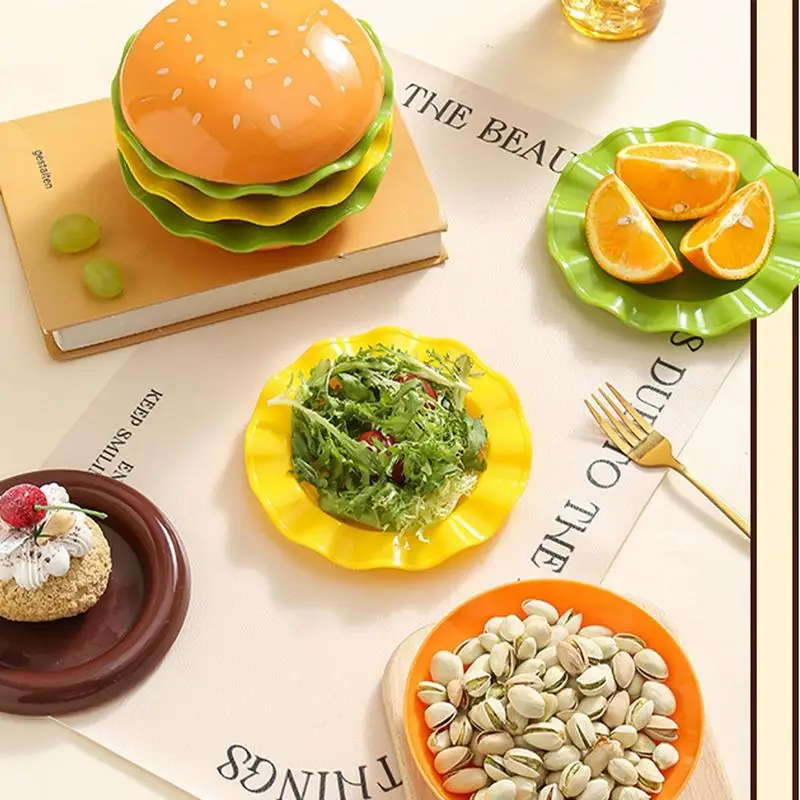 Plastic Plates And Bowls Set 7-Piece Hamburger Bowl Set - Stackable ...