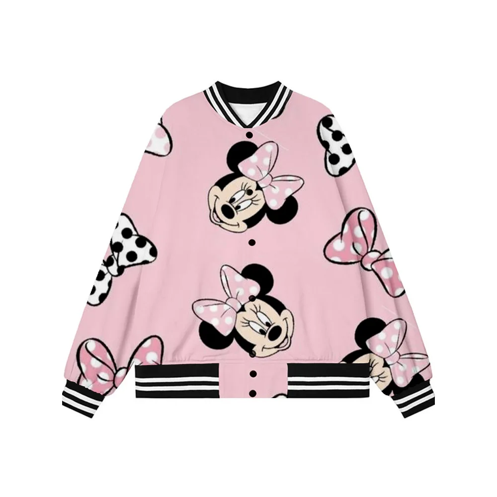 Nova outono jaqueta de beisebol feminina harajuku casual disney marca ...