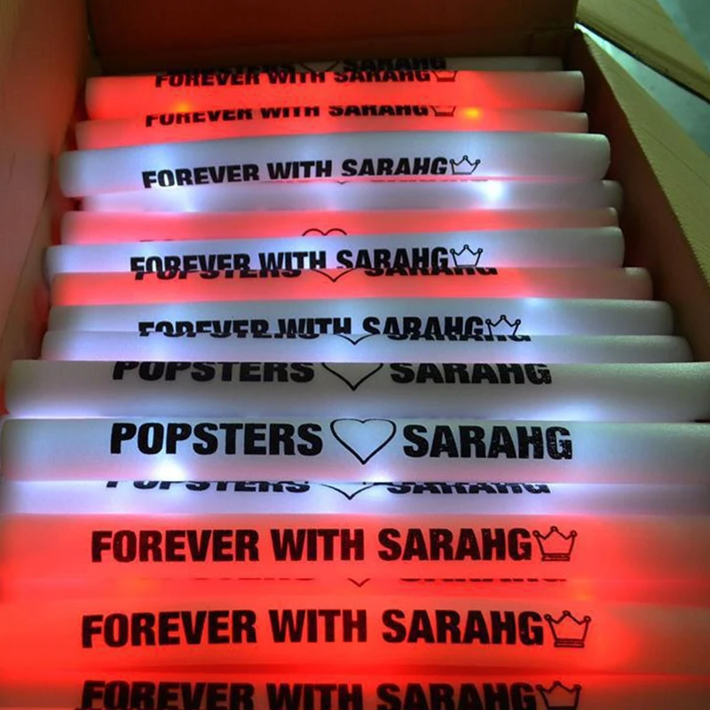 60/100/1000Pcs LED Glow Sticks Personalized Foam Stick Customized Bulk ...