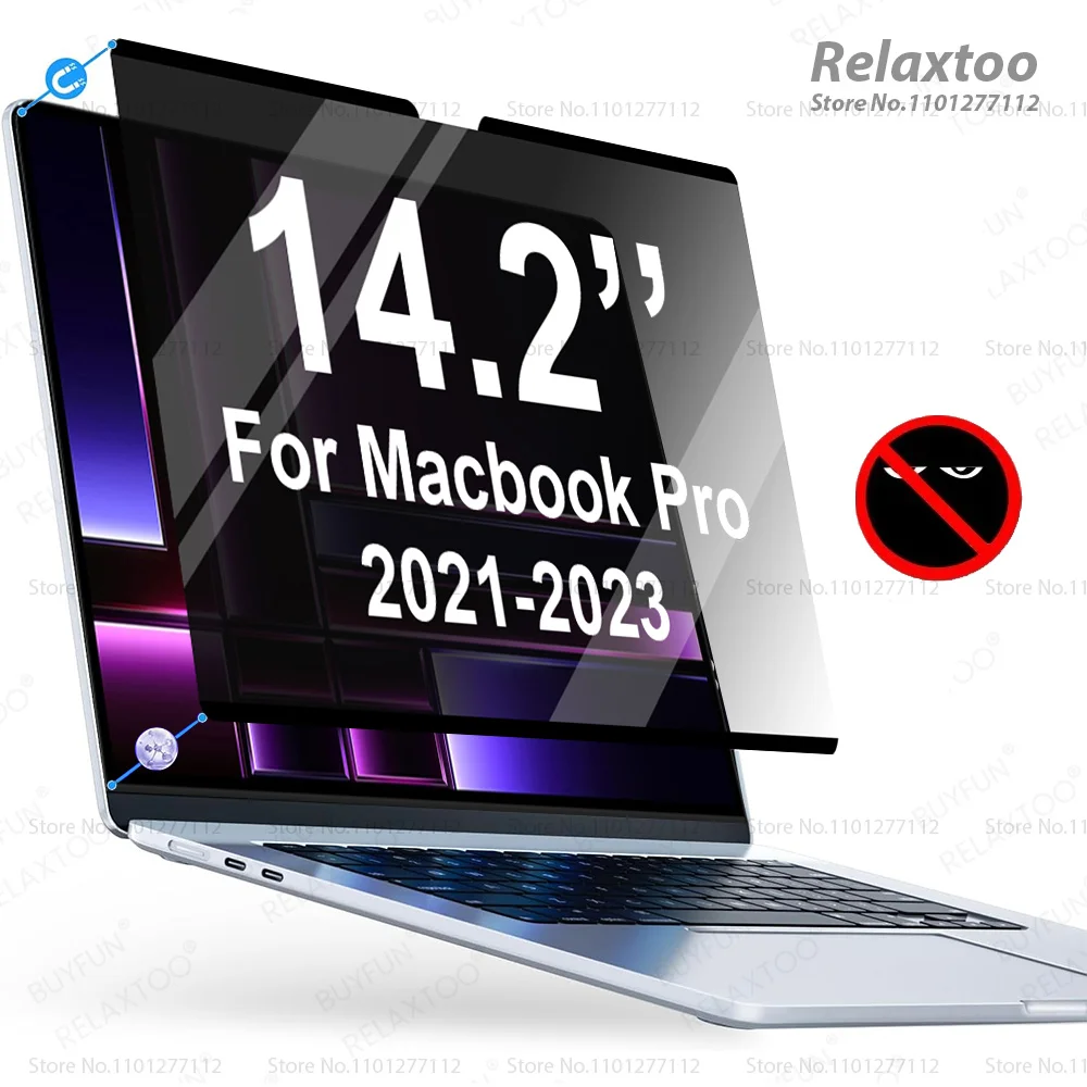 Anti-Peeping Magnetic Screen Protector for Macbook Pro 14 M1 M2 14.2 ...