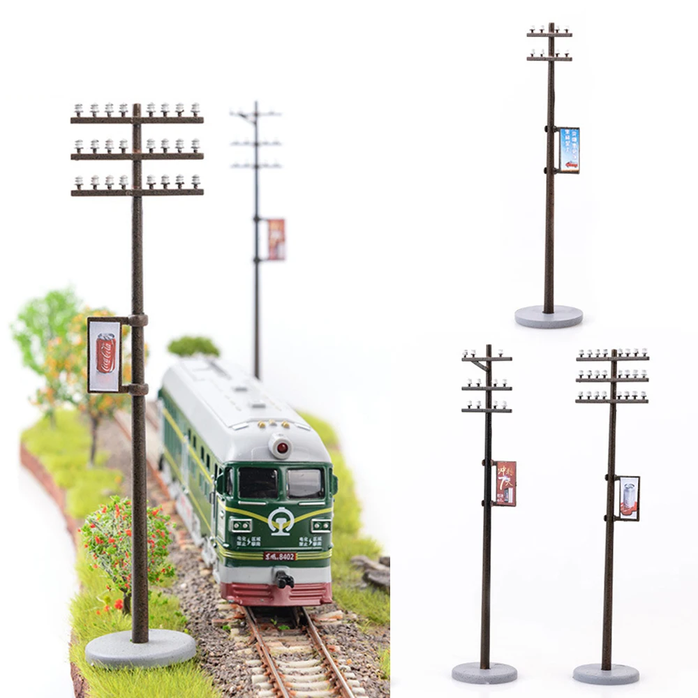6Pcs-3Types-Model-Railroad-Electric-Line-Poles-Telephone-Pole-Set-1-42 ...