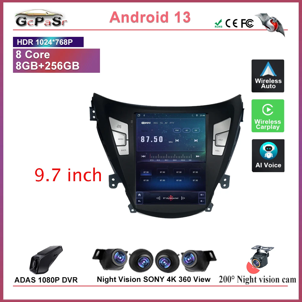 Android-14-9-7-Inch-For-Hyundai-Elantra-Avante-I35-2011-2013-Touch ...
