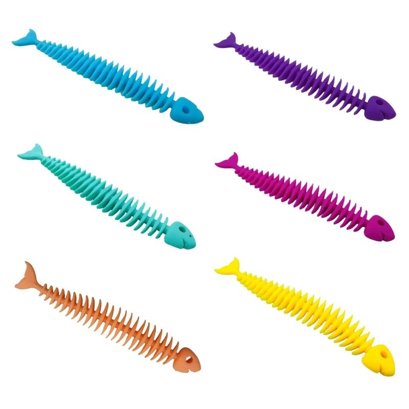 9.45in Fidget Toy Fish Bone Silicone Sensory Toys Pop Stress Bubble Toy ...