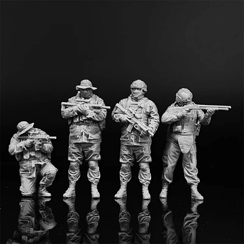 1-35-Scale-Resin-Model-kit-Modern-US-Army-4-Soldiers-Figures-Unpainted ...