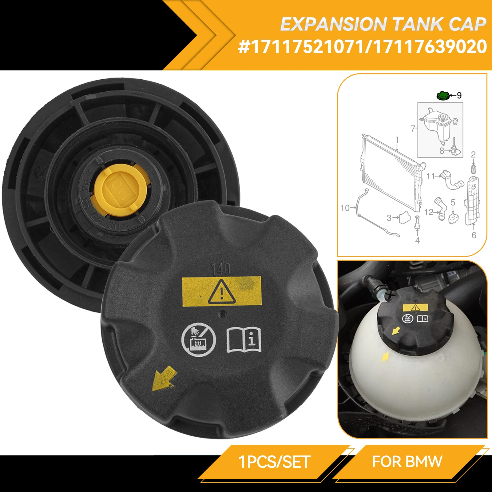 Expansion-Tank-Cap-Coolant-Recovery-Radiator-For-BMW-E70-E81-E82-E87 ...