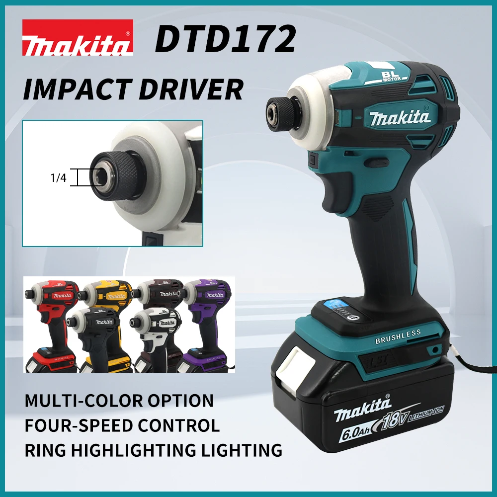 Makita-DTD172-Cordless-Impact-Driver-Drill-180Nm-18V-Brushless-Motor-Electric-ScrewDriver-Power ...