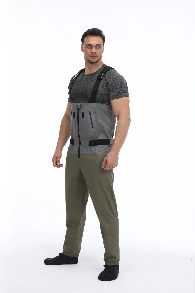 Waterproof-Breathable-Chest-Wader-Pants-Premium-Gear-Dry-Apparel-Wet ...