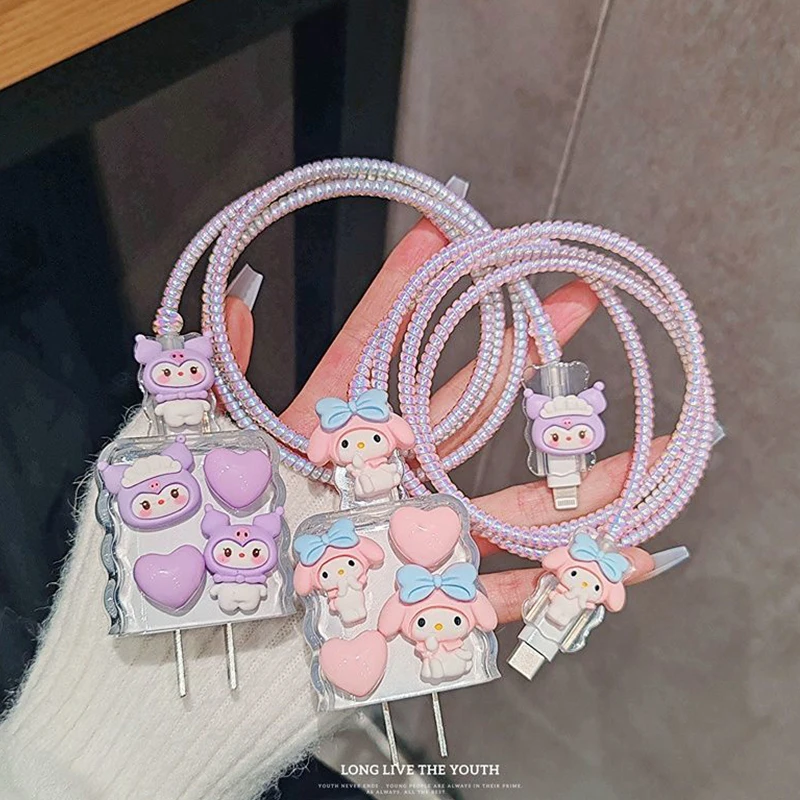 Sanrios-Mymelody-Kuromi-Cable-Protector-for-Iphone-20W-Charger-Case ...