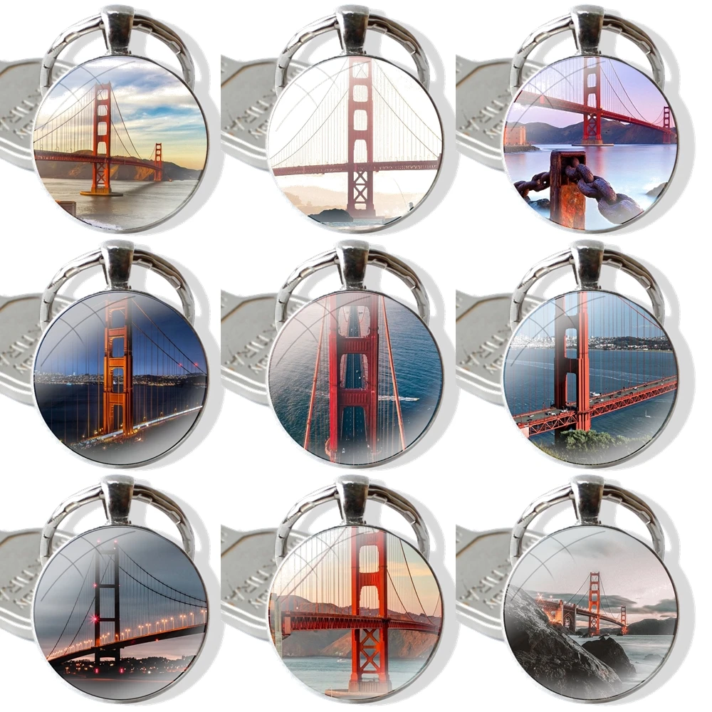 San-Francisco-Golden-Gate-Bridge-Keychain-Handmade-Glass-Cabochon-Key ...