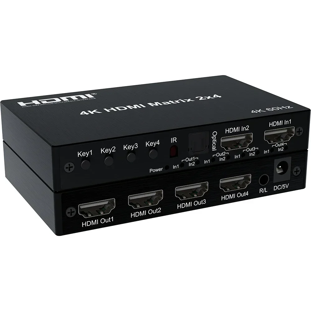 4K-60hz-HDMI-Matrix-2x4-2-In-4-Out-HDMI2-0-Splitter-Switcher-Optical-3 ...