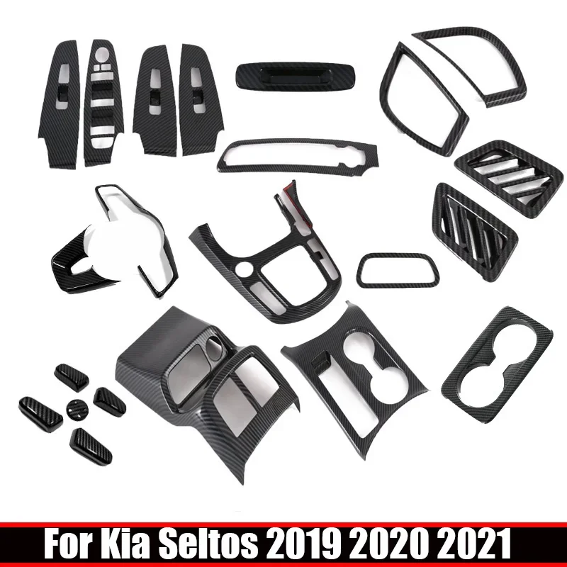 For Kia Seltos 2019 2020 2021 Window Switch Cover Trim Gear Shift Panel ...