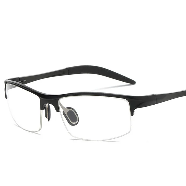 Sport Half Frame Square Prescription Glasses Nearsighted Aluminum ...