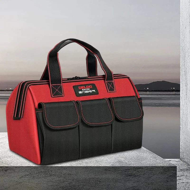 DELIXI-ELECTRIC-Wide-Mouth-Tool-Bag-1680D-Oxford-Cloth-Tool-Storage-Bag-With-Waterproof-Multiple ...