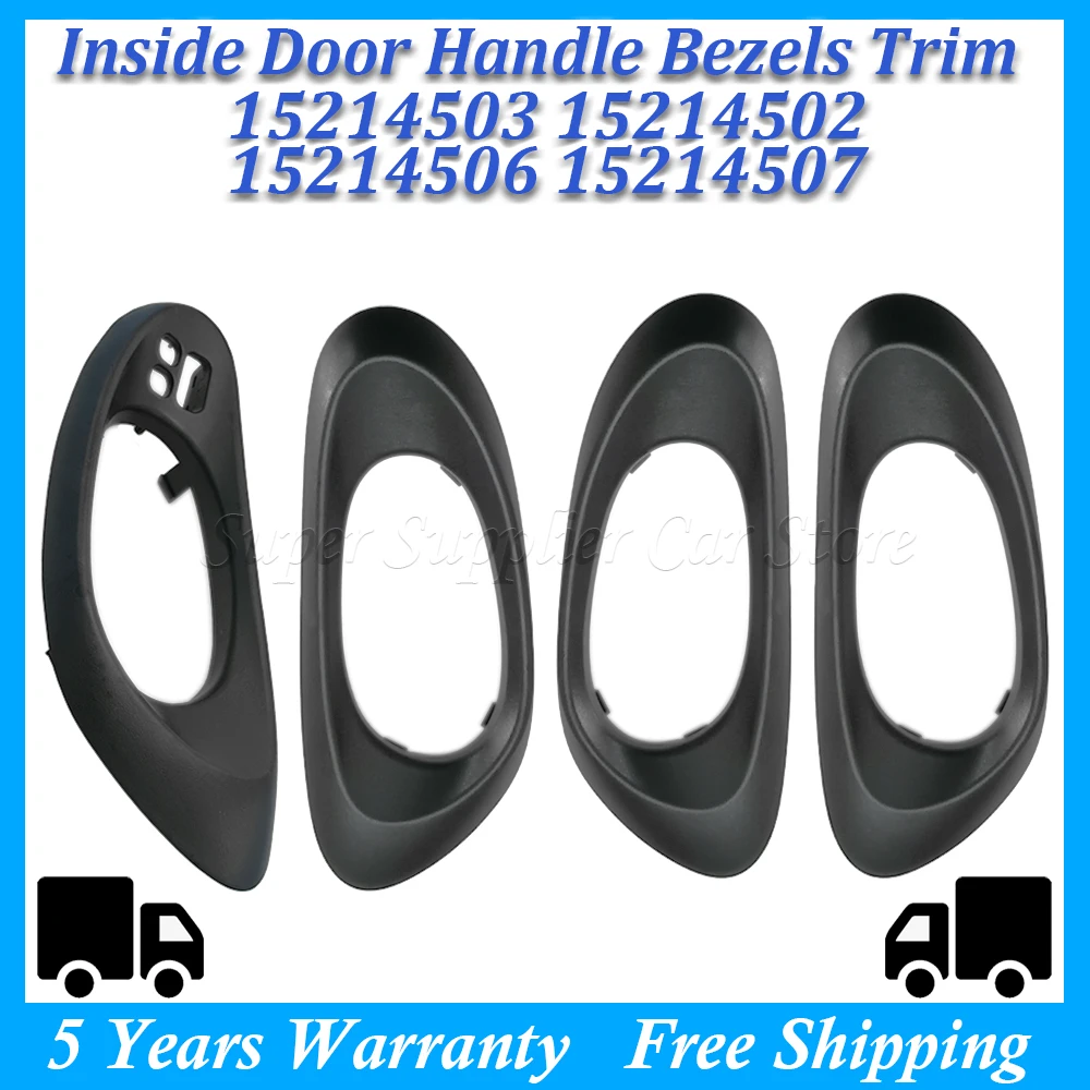Left-Right-Front-Rear-Inside-Door-Handle-Bezels-Trim-BLACK-15214503 ...