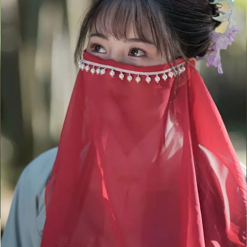 Hanfu-accessories-pearl-veil-female-all-match-sunscreen-ancient-face ...