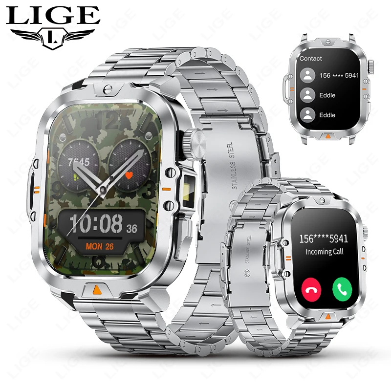 LIGE LED Lighting Smart Watch 2.01-inch Screen Health Monitor ...