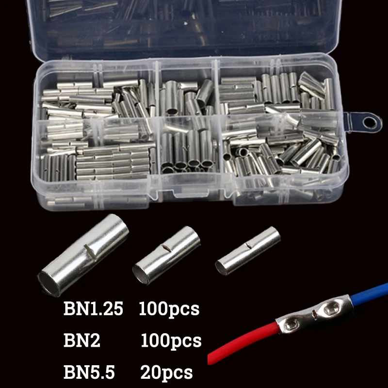 220pcs-uninsulated-Butt-Wire-Connector-Ferrules-Electrical-Cable ...