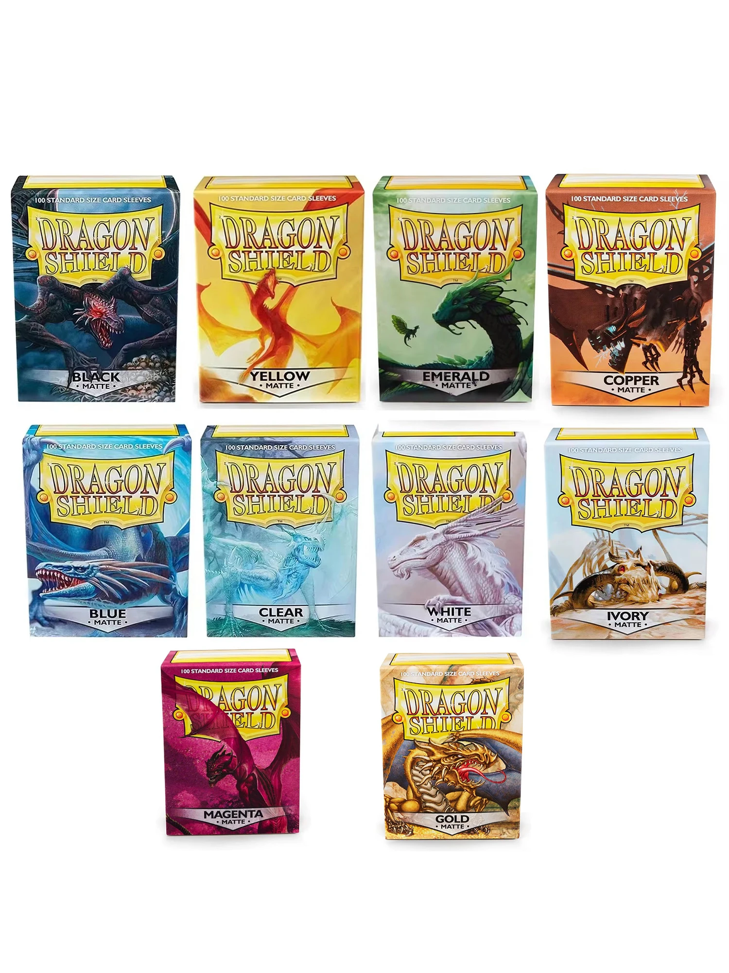 5-Packs-Dragon-Shield-Matte-Clear-Copper-Black-Standard-Size-Sleeves ...