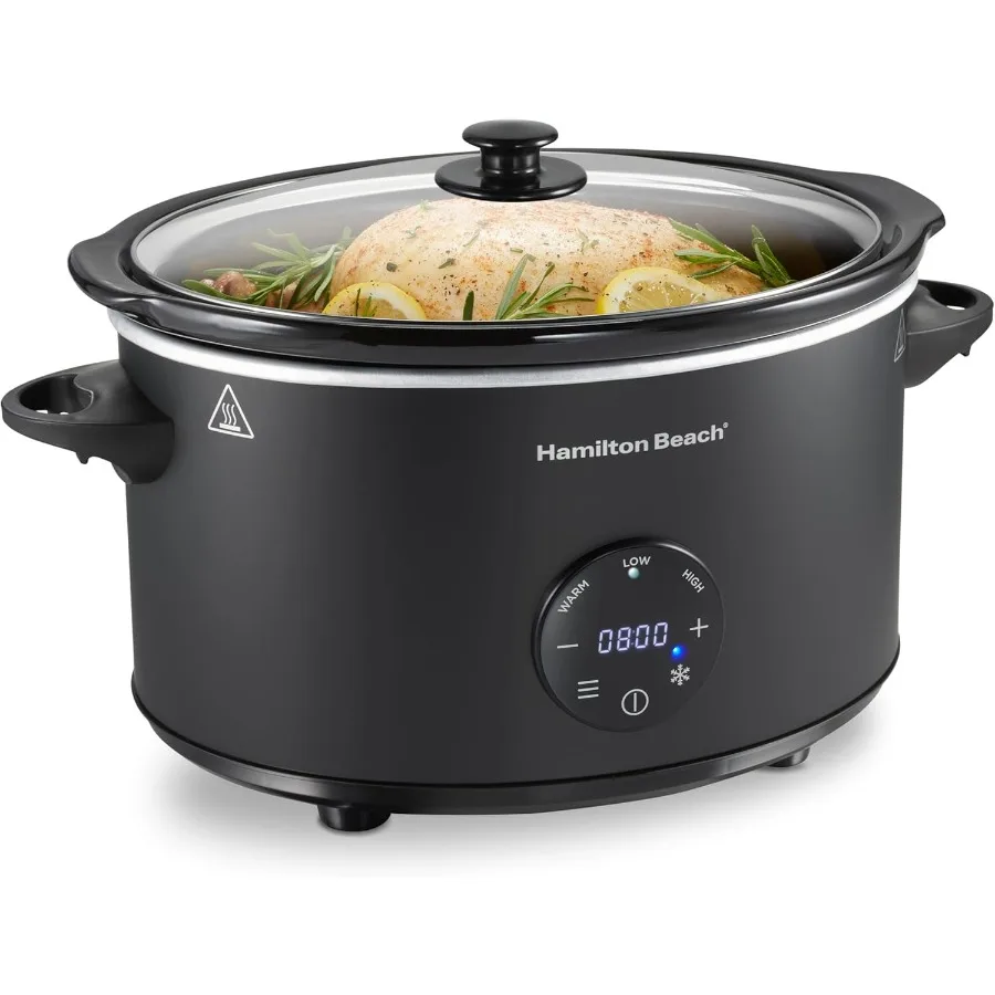 6 Quart Set Forget Programmable Slow Cooker with Defrost Function for ...