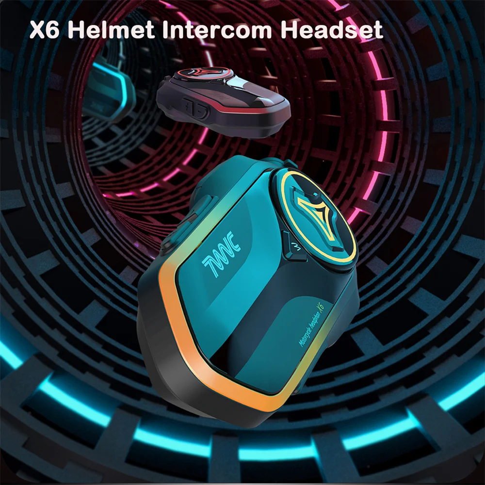 X6 Bluetooth Motorcycle Helmet Intercom Headset for 2 Rider ...