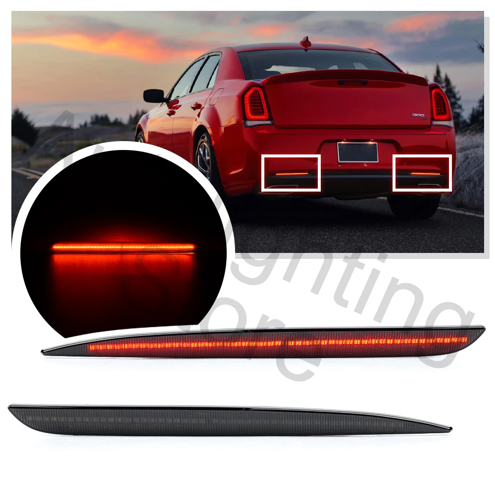 2PCS Smoked LED Light Bumper Reflector Lamp Tail Brake Signal Lights ...