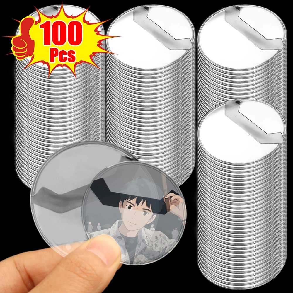 New-Round-Card-Storage-PVC-Badge-Display-Sleeve-Anime-Badges-DIY ...