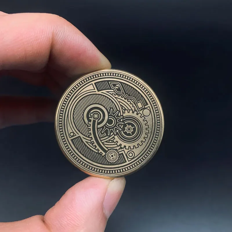 Brass-Magnetic-Sound-Coins-Hand-Spinner-EDC-Adult-Fidget-Toys-Anti ...